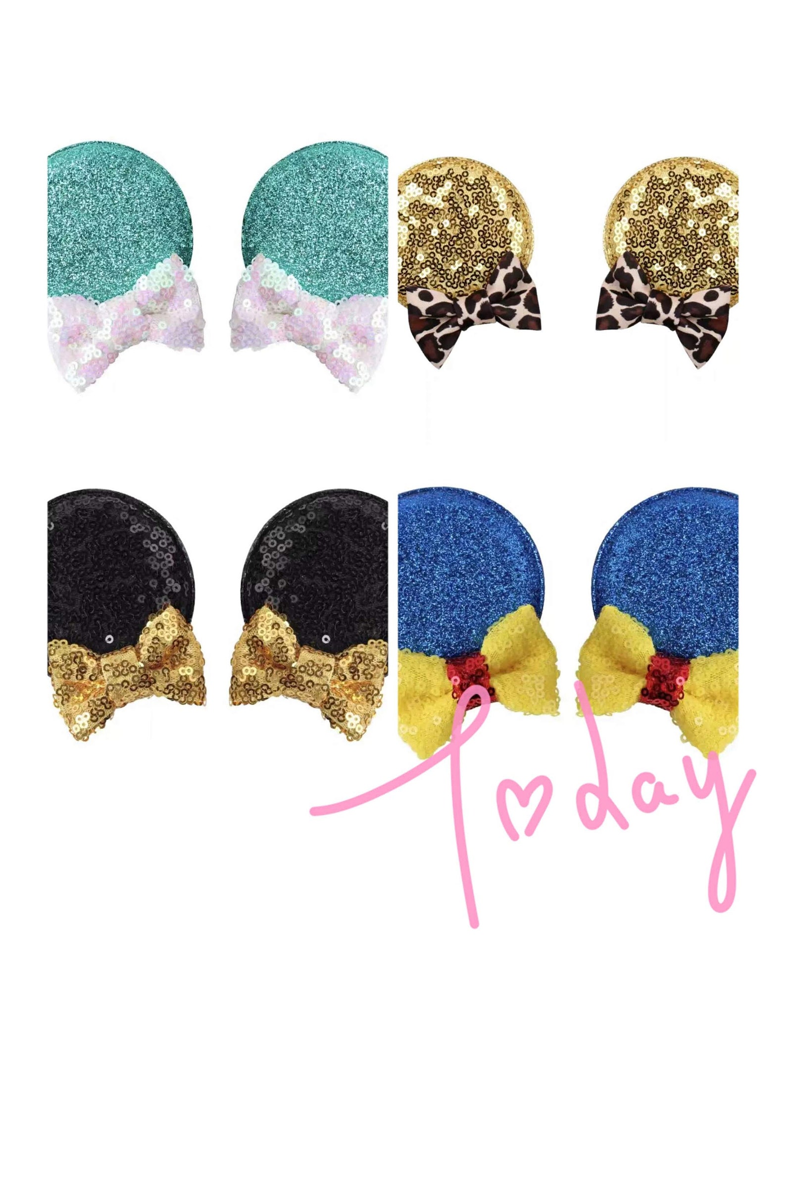 Minnie Mouse Ears Hair Clip, Minnie Mouse Ear Clips, Mickey Ears Hair ...