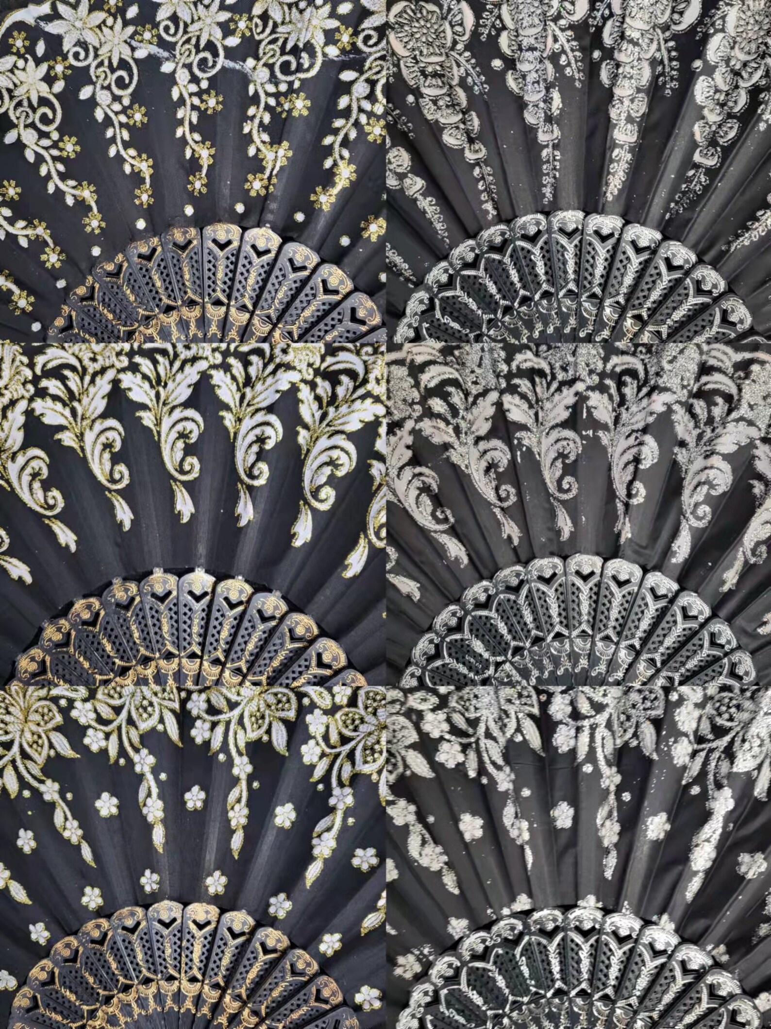 Set of 6/12/50/75/100 White Summer Glitter Folding Fan W/ Gift - Etsy