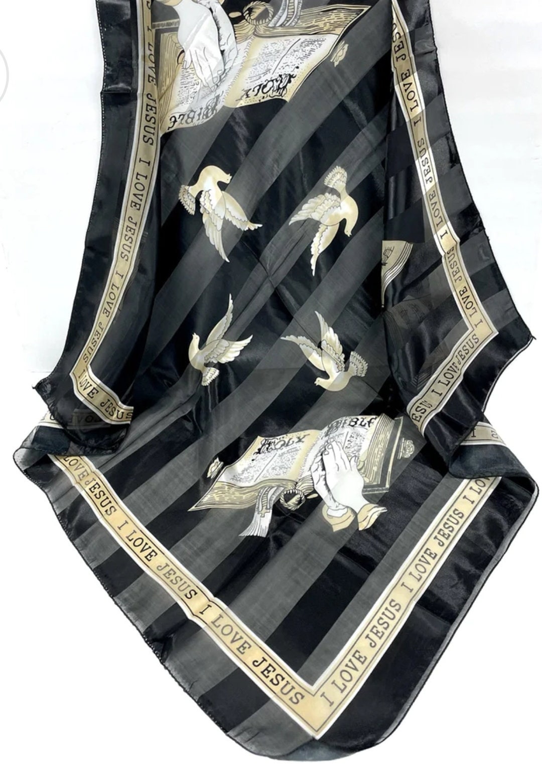 I Love Jesus Holy Bible Scarf /praying Hand Scarf/turban Scarf/neck ...