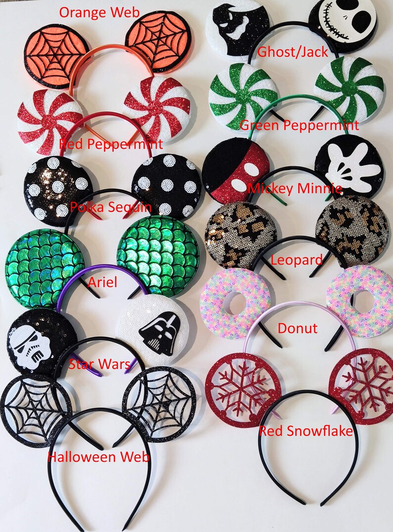 Rose Gold Sequin DIY Mouse Ears, Black Sequin DIY Mouse Ears, DIY ...