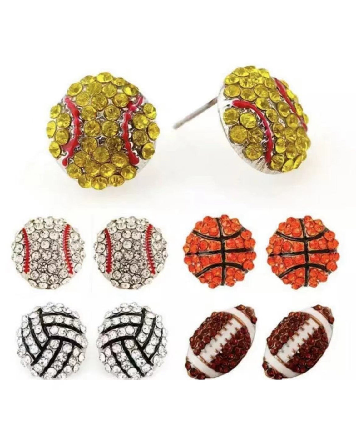 Rhinestone Sports Necklace - Baseball/football/softball/basketball ...