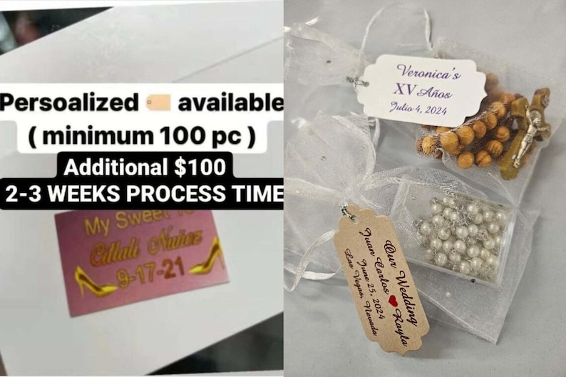 30 X Mixed Bulk Clearance Wooden Rosary Necklace With Organza Gift Bags ...