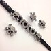 Set of 10pc Silver Rhinestone Skull Slide Charm Fits 8mm Wristband for ...