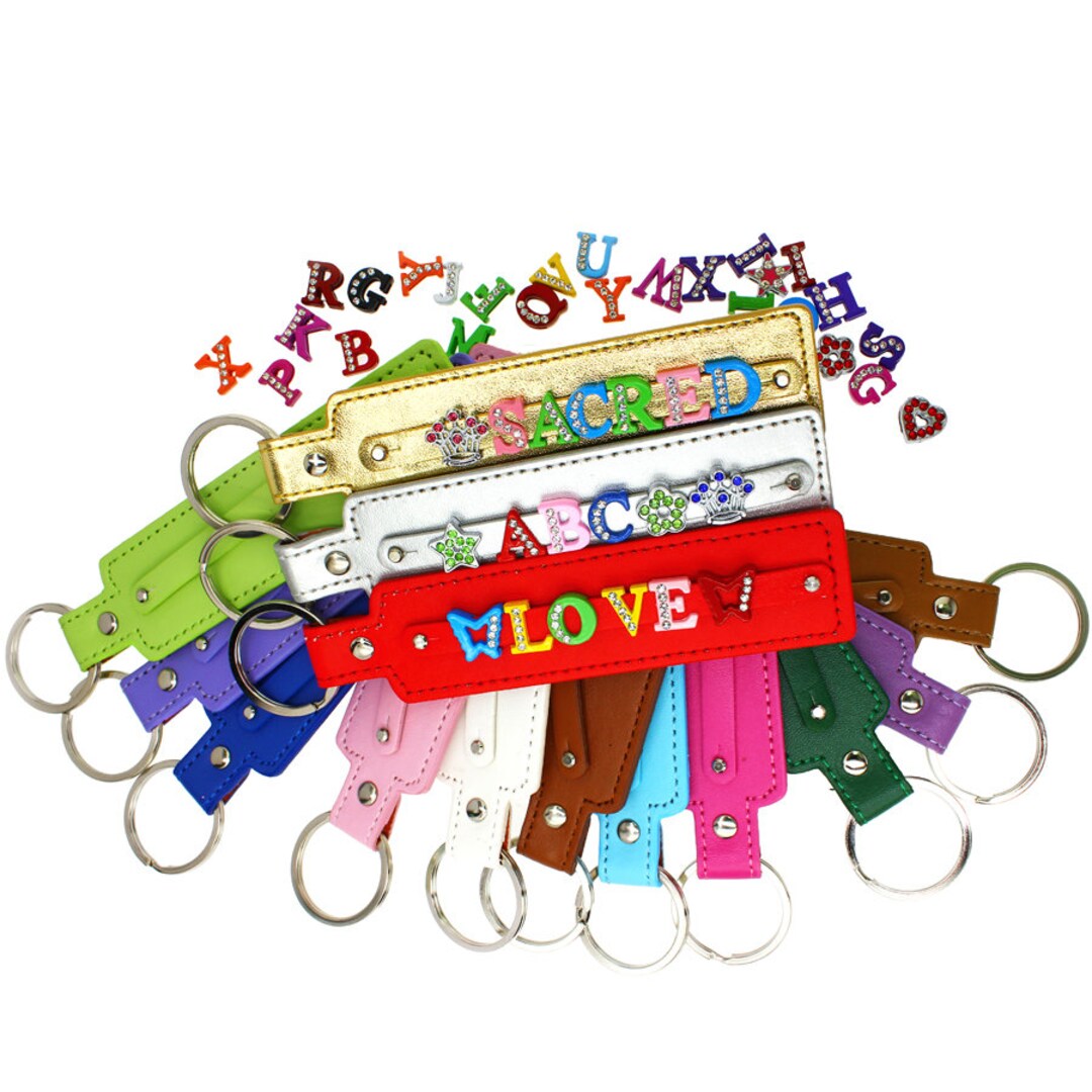 Your Choice Any Pu Leather Keychain 6 Inches Long Fits DIY 8mm Letters ...