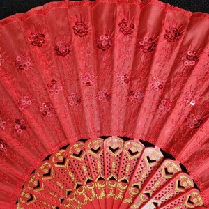 White/black/purple Sequin Folding Fan W/ Gift Bag for Wedding Party ...