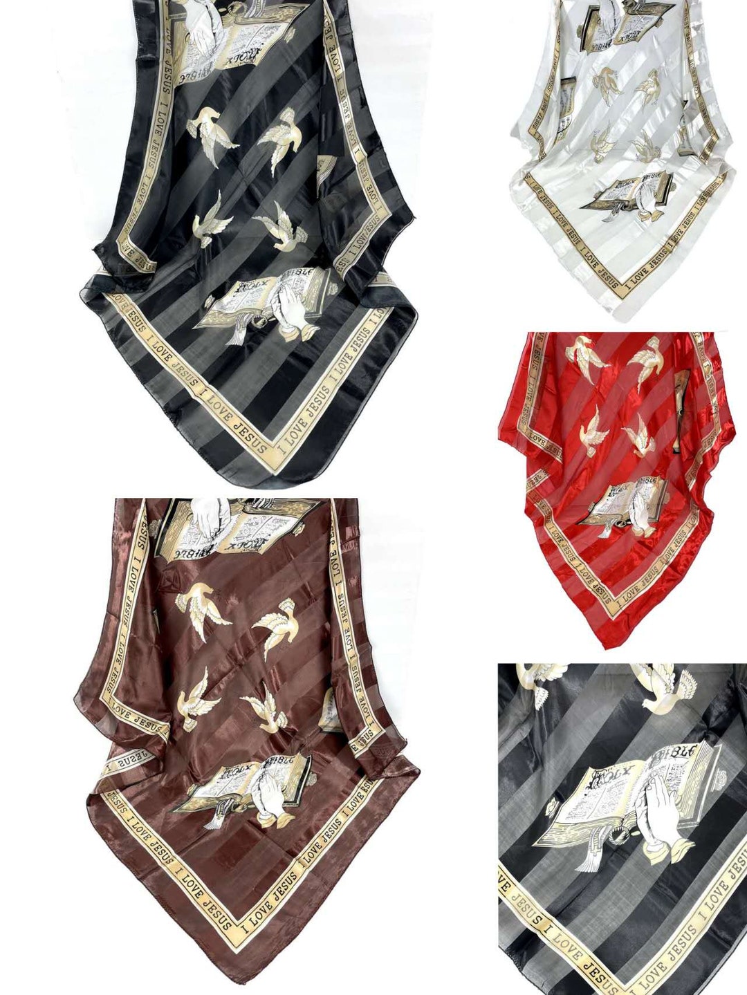 I Love Jesus Holy Bible Scarf /praying Hand Scarf/turban Scarf/neck ...