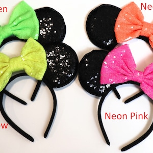 Neon Minnie Ears, Minnie Mouse Ear Neon Color, Neon Mickey Mouse Ears ...