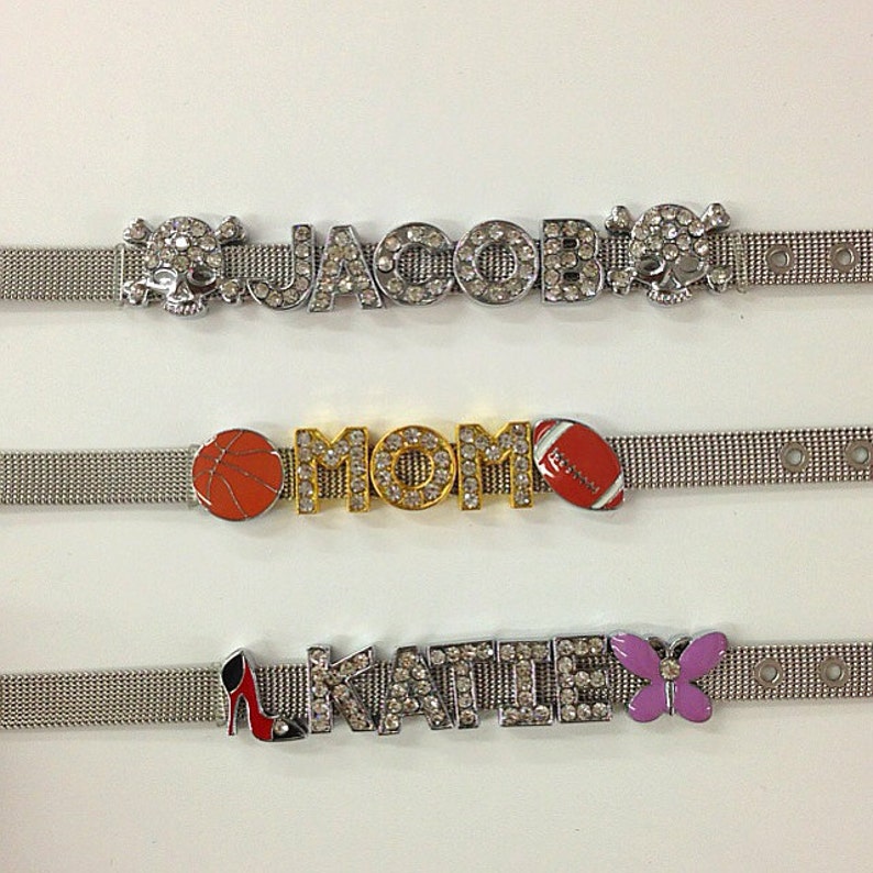 Custom Design Your Own Rhinestone Name Stainless Steel | Etsy