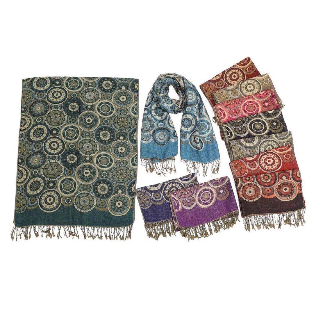 Colorful Metallic Pashmina Shawl , Rave Festival Scarf, Wrap, Unisex ...