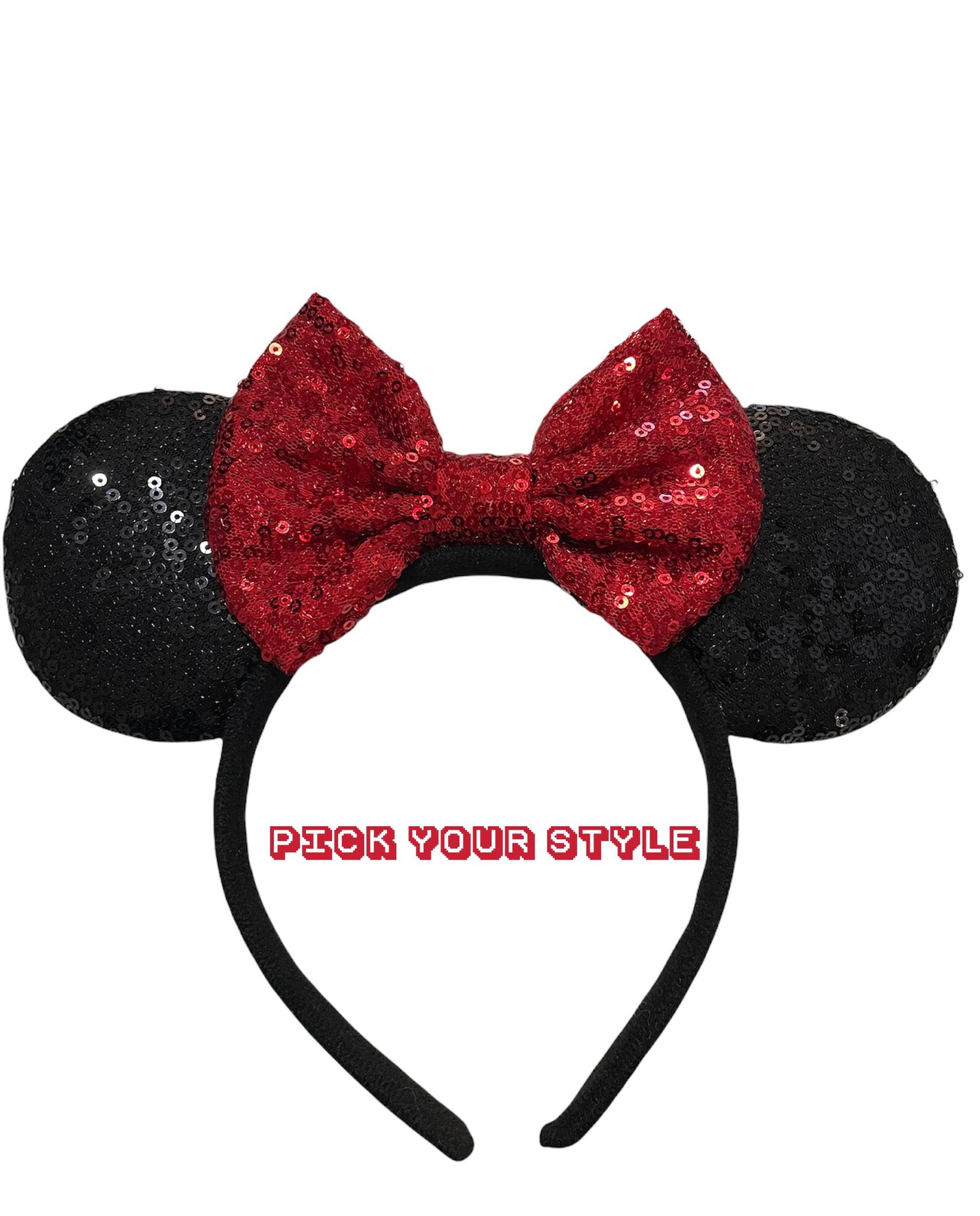 Red Mickey Minnie Mouse Ears Rose Gold Ears Halloween Mouse - Etsy