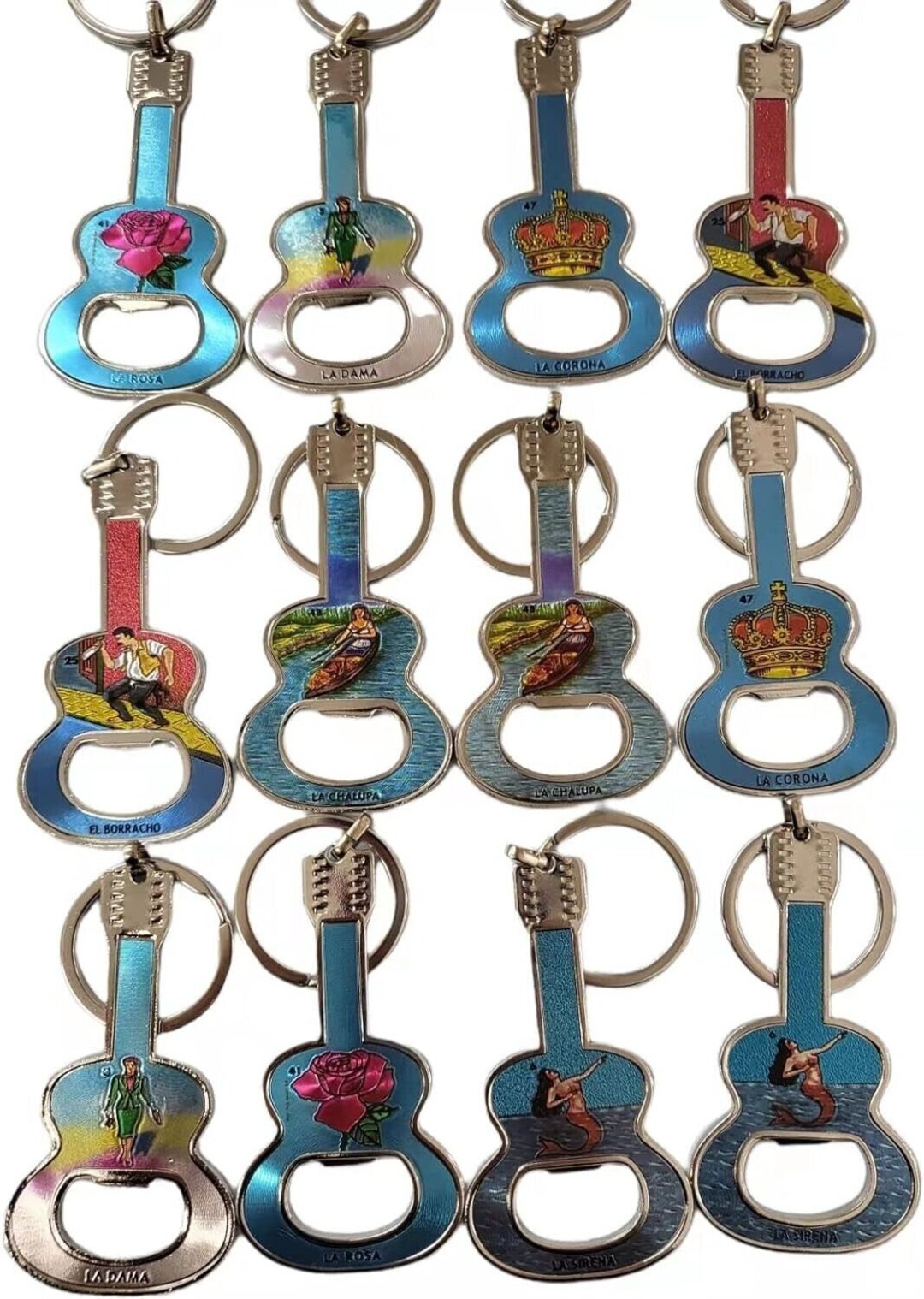 12 X Mexican Loteria Keychains Llaveros De Lotería Mexicana Keychain ...