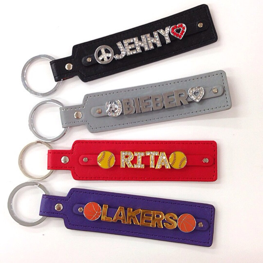 Custom Design Your Own Rhinestone Name Keychain / Sports Team ...