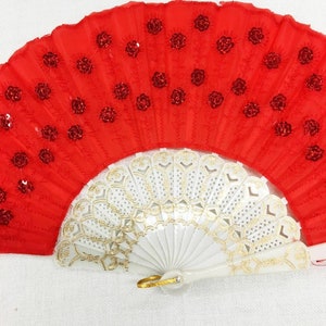 White/black/purple Sequin Folding Fan W/ Gift Bag for Wedding Party ...