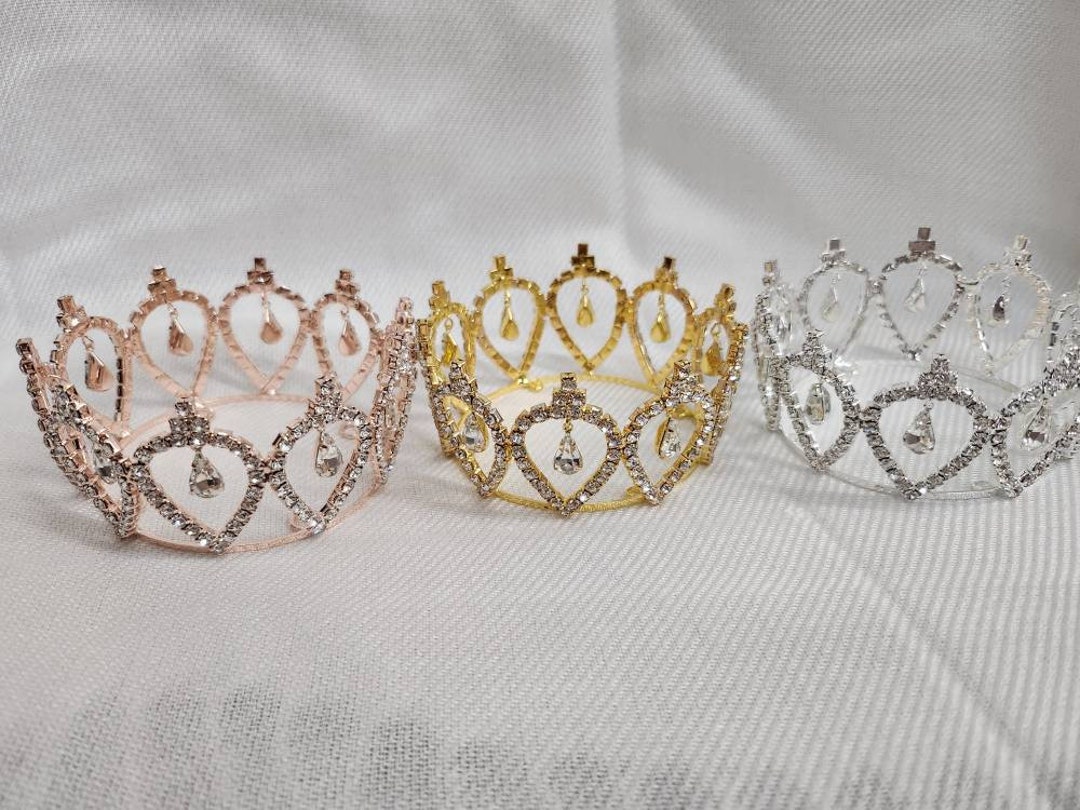 Mini Rhinestone Gold Crown for Baby / Animal / Wedding Cake ...