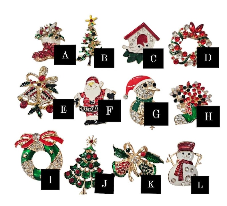 Christmas Diy Pin for Socking Bouquet / Holiday Brooch / Christmas Tree ...