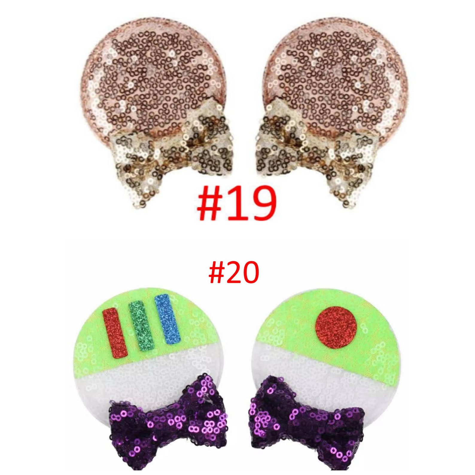 Minnie Mouse Ears Hair Clip, Minnie Mouse Ear Clips, Mickey Ears Hair ...