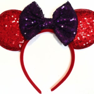 Red Minnie Mouse Ears, Red Disney Ears, Red Minnie Ears Headband, Red ...