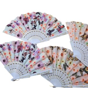 White/black/purple Sequin Folding Fan W/ Gift Bag for Wedding Party ...