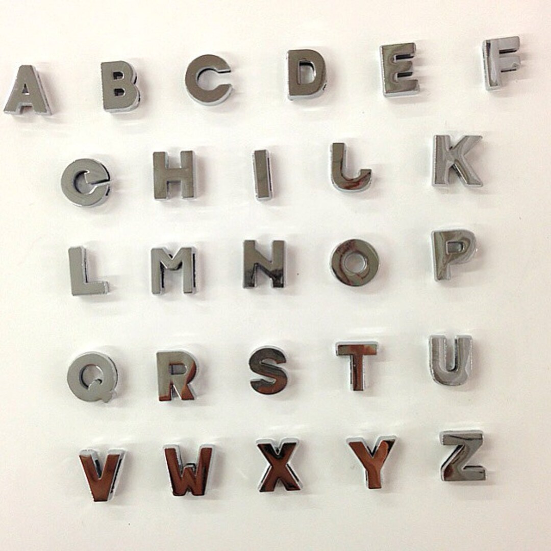 52pc Silver Metal Plain Letters Alphabet English Letters or Pick Your ...