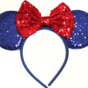 Red Mickey Minnie Mouse Ears Rose Gold Ears Halloween Mouse - Etsy