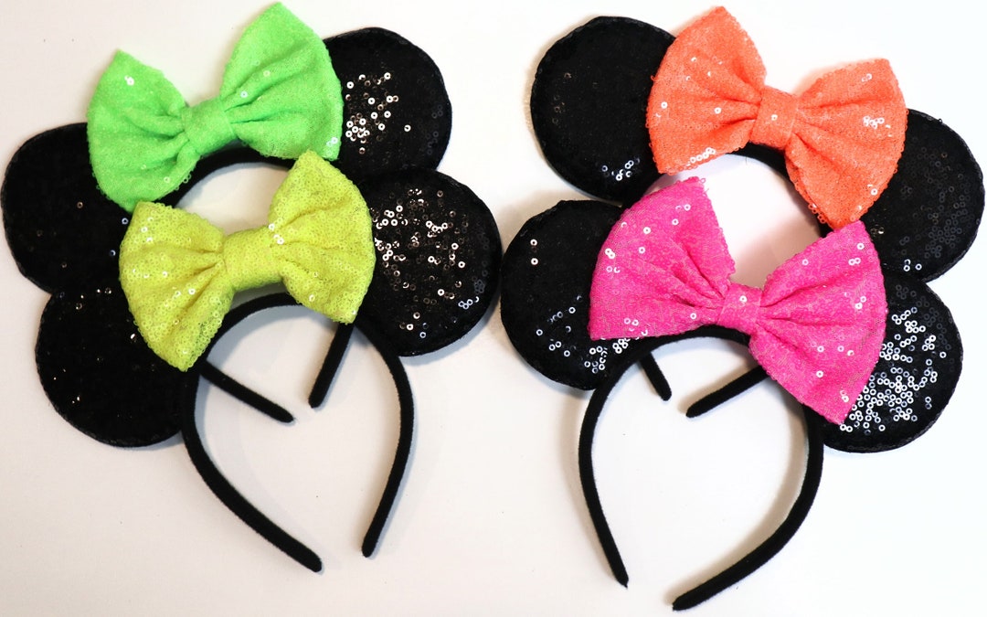 Neon Minnie Ears, Minnie Mouse Ear Neon Color, Neon Mickey Mouse Ears ...