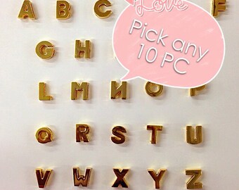 52pc Gold Metal Plain Letters Alphabet English Letters or Pick | Etsy
