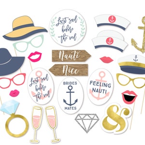 Printable Nautical Bachelorette Photo Booth Props Nauti - Etsy
