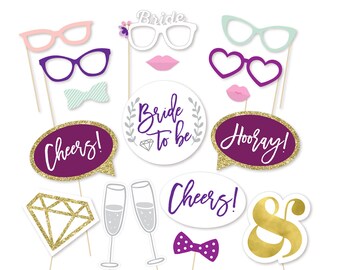 Printable Bridal Shower Photo Booth Props Bride Photobooth - Etsy