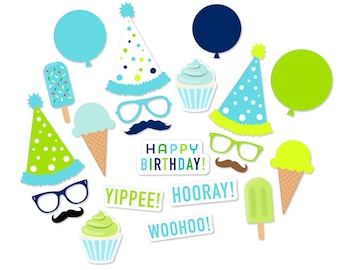 Birthday Photo Booth Props - Birthday Party Props - Printable PDF Photo ...