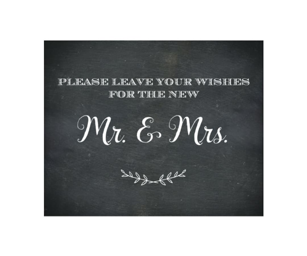 Wedding Wishes Guest Book Sign / Wedding Sign / Chalkboard Wedding Sign ...
