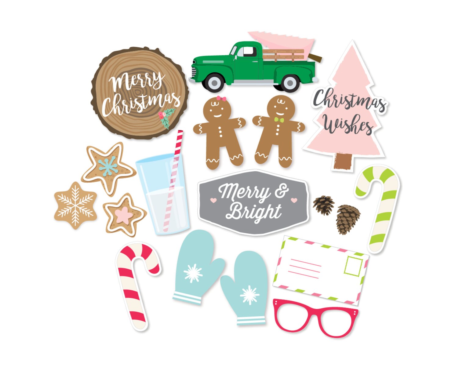 Christmas Photo Booth Props Christmas Party Props Holiday Photo Booth ...