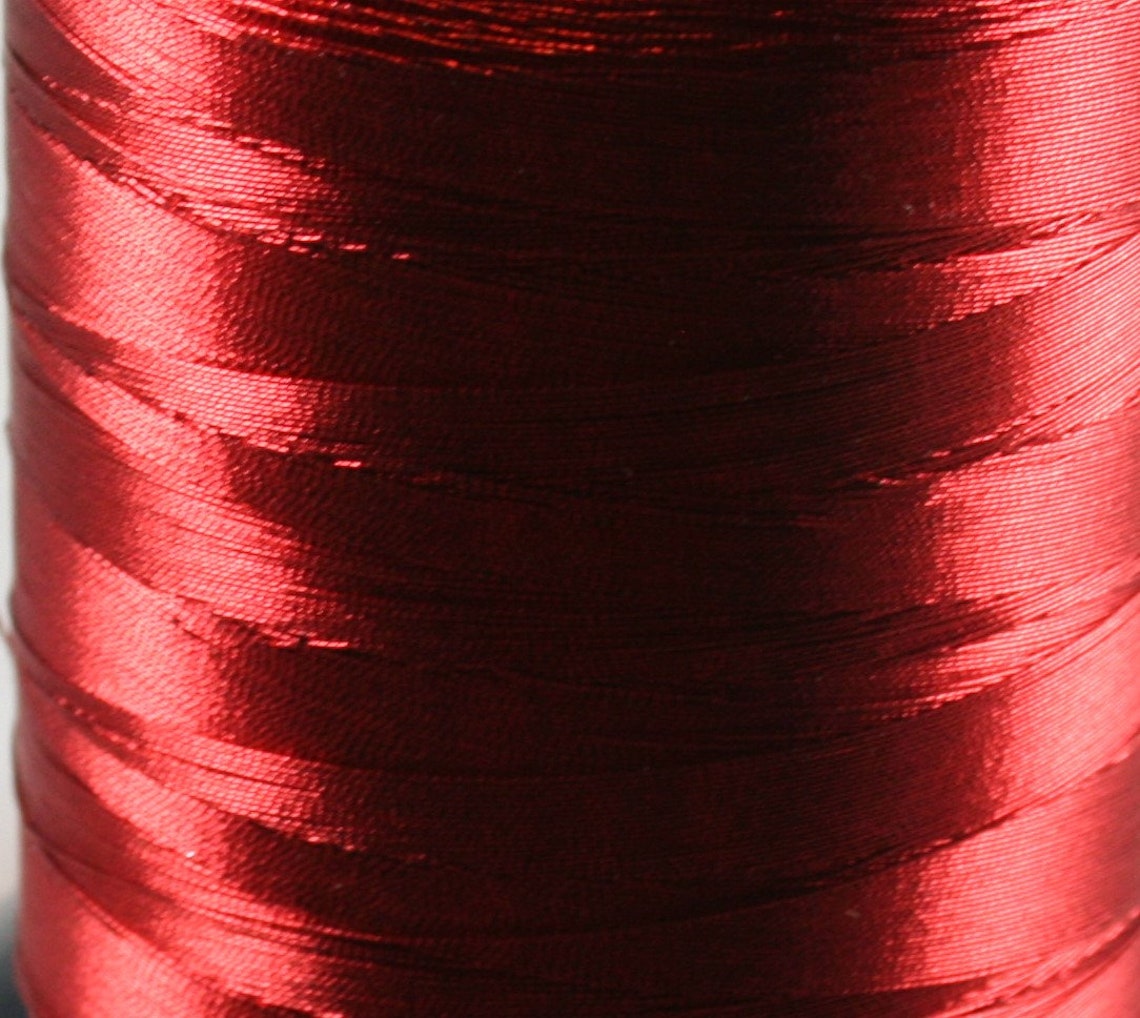 Gudebrod HT Metallic Thread #9326 Red Size D, 4 Oz per Spool. 2,000 ...