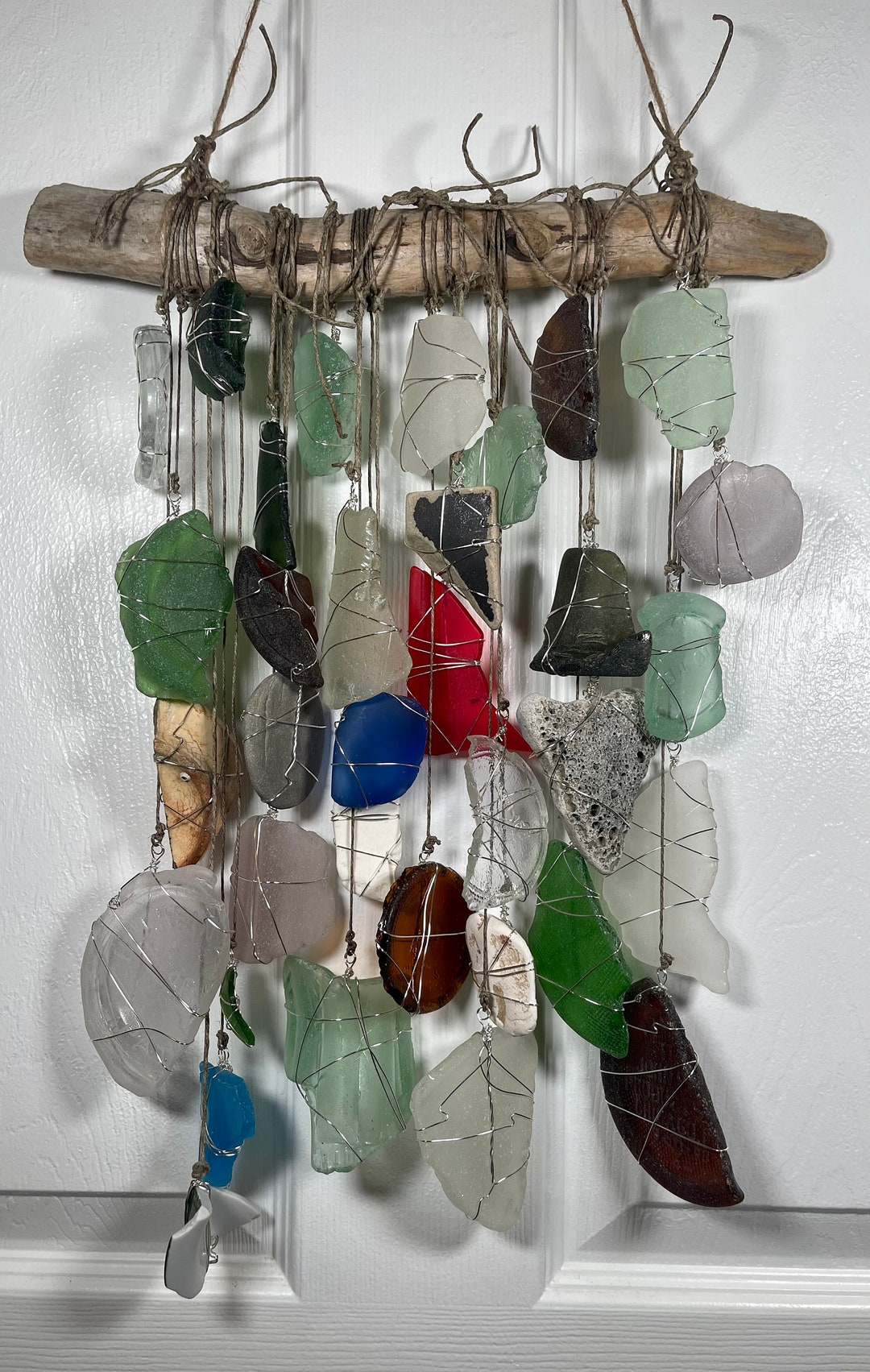 Sea Glass Sun Catcher Bohemian Suncatcher Beach Glass Windchime ...