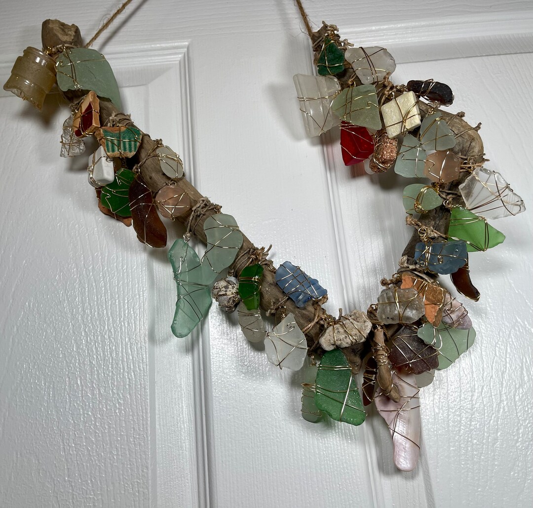 Sea Glass Suncatcher Bohemian Suncatcher Glass Window Art Ecofriendly Art Garden Decor Etsy