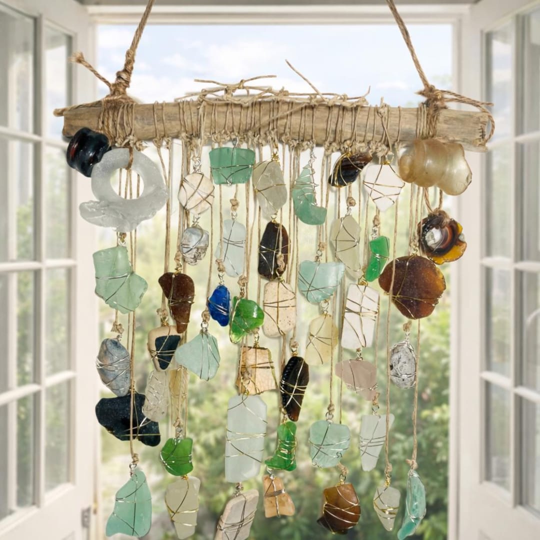 Lake Erie Seaglass Suncatcher, Beach Wedding Boho Decor - Etsy