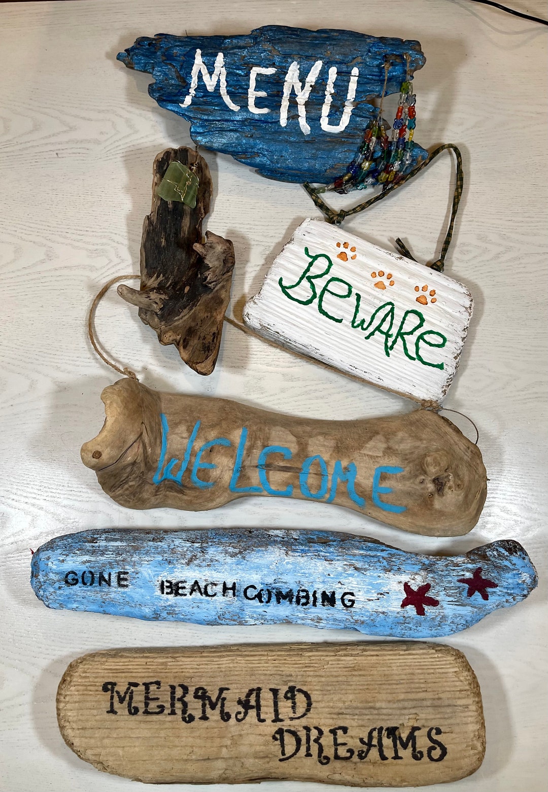 Lot of Driftwood Signs Home Decor Nautical Decor Beachcomber - Etsy
