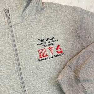 Medical Lab Scientist Full Zip Sweatshirt With Pockets| Custom Science ...
