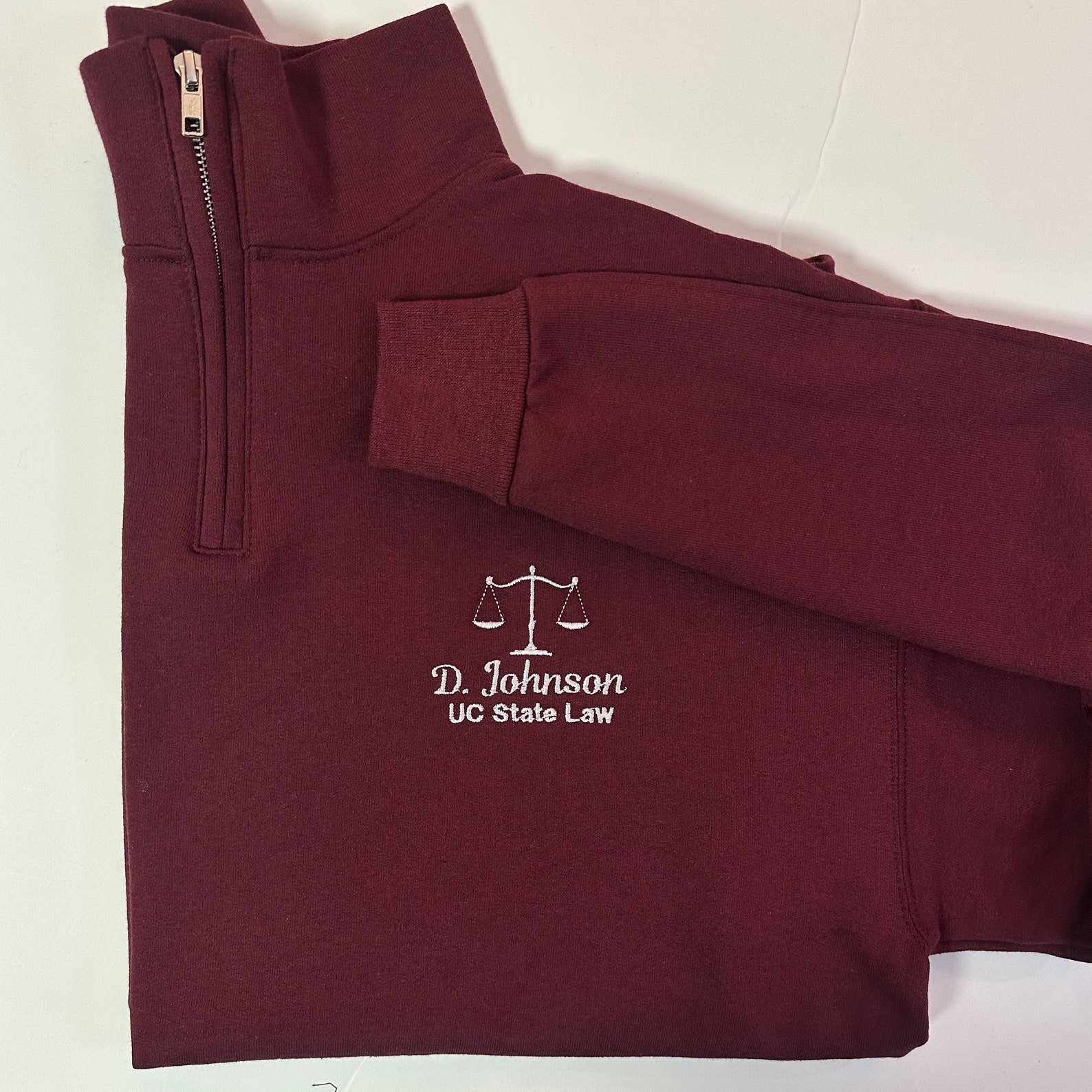 Personalized Law School Sweatshirt for Women & Men, Custom Quarter Zip ...