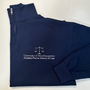 Personalized Law School Sweatshirt for Women & Men, Custom Quarter Zip ...