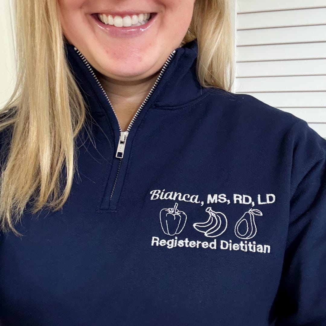 Gift for Dietitian Nutritionist | Quarter Zip Sweatshirt for Women ...