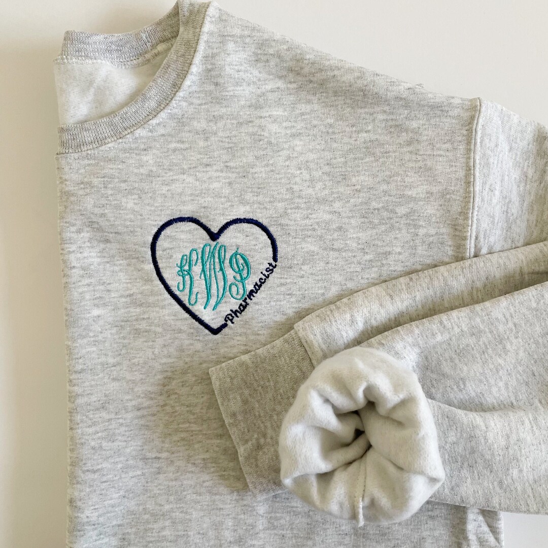 Pharmacist Gift For Women | Monogram Sweatshirt Personalized Pharmacy ...