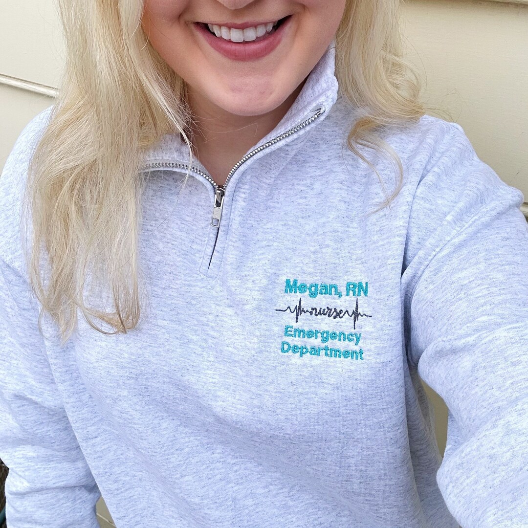 Gift for Nurse| Personalized Medical Jacket | Quarter Zip Sweatshirt ...