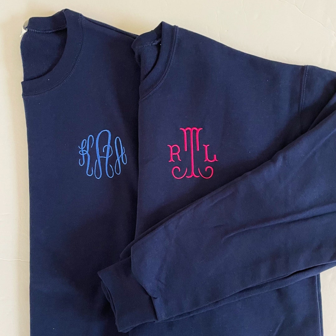 Monogram Sweatshirt for Women | Monogrammed Pullover Crewneck Sweater ...