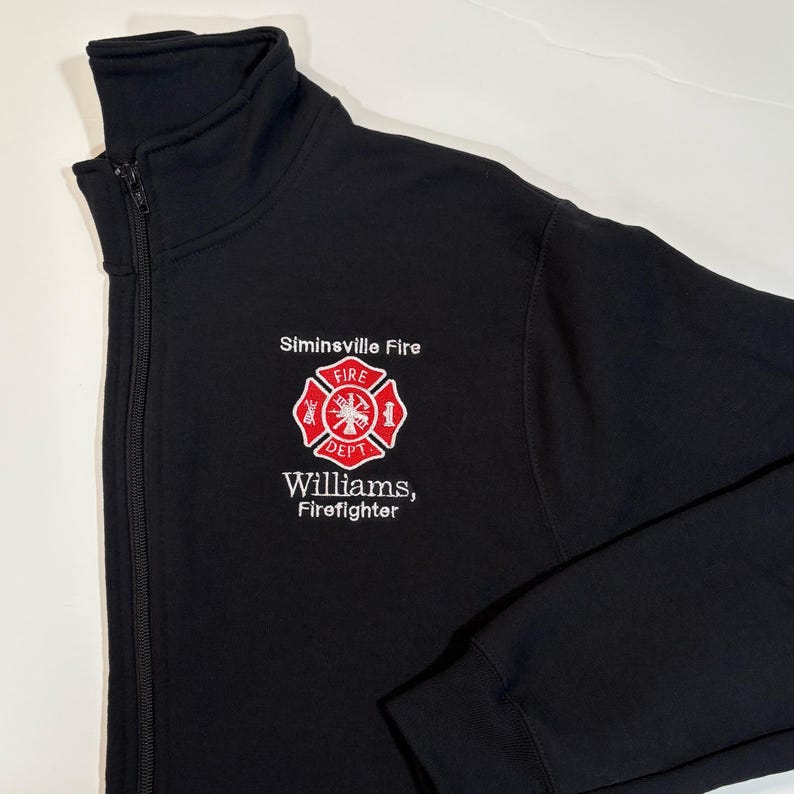 Firefighter Custom Full Zip With Pockets Sweatshirt, Rescue, Fire ...