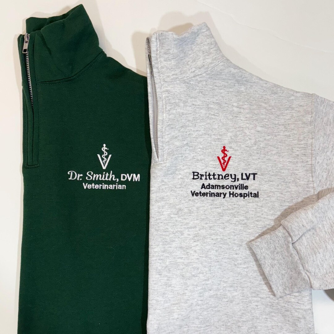 Quarter Zip Vet Sweatshirt, Personalized Gift for Veterinarian, Vet ...