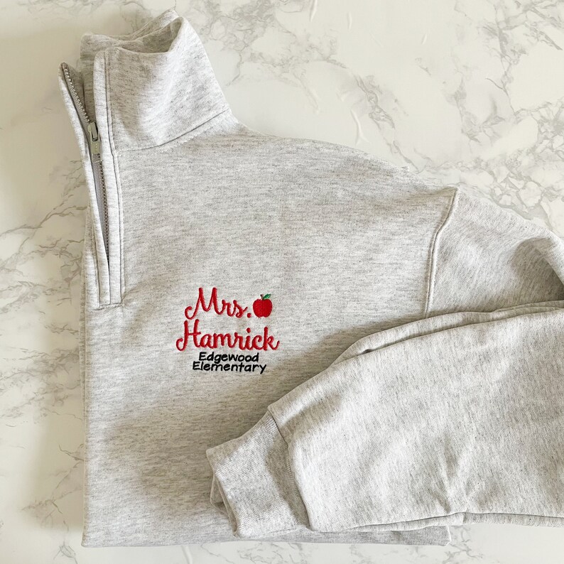 Teacher Pullover Sweatshirt Jacket Apple With Teacher And Etsy