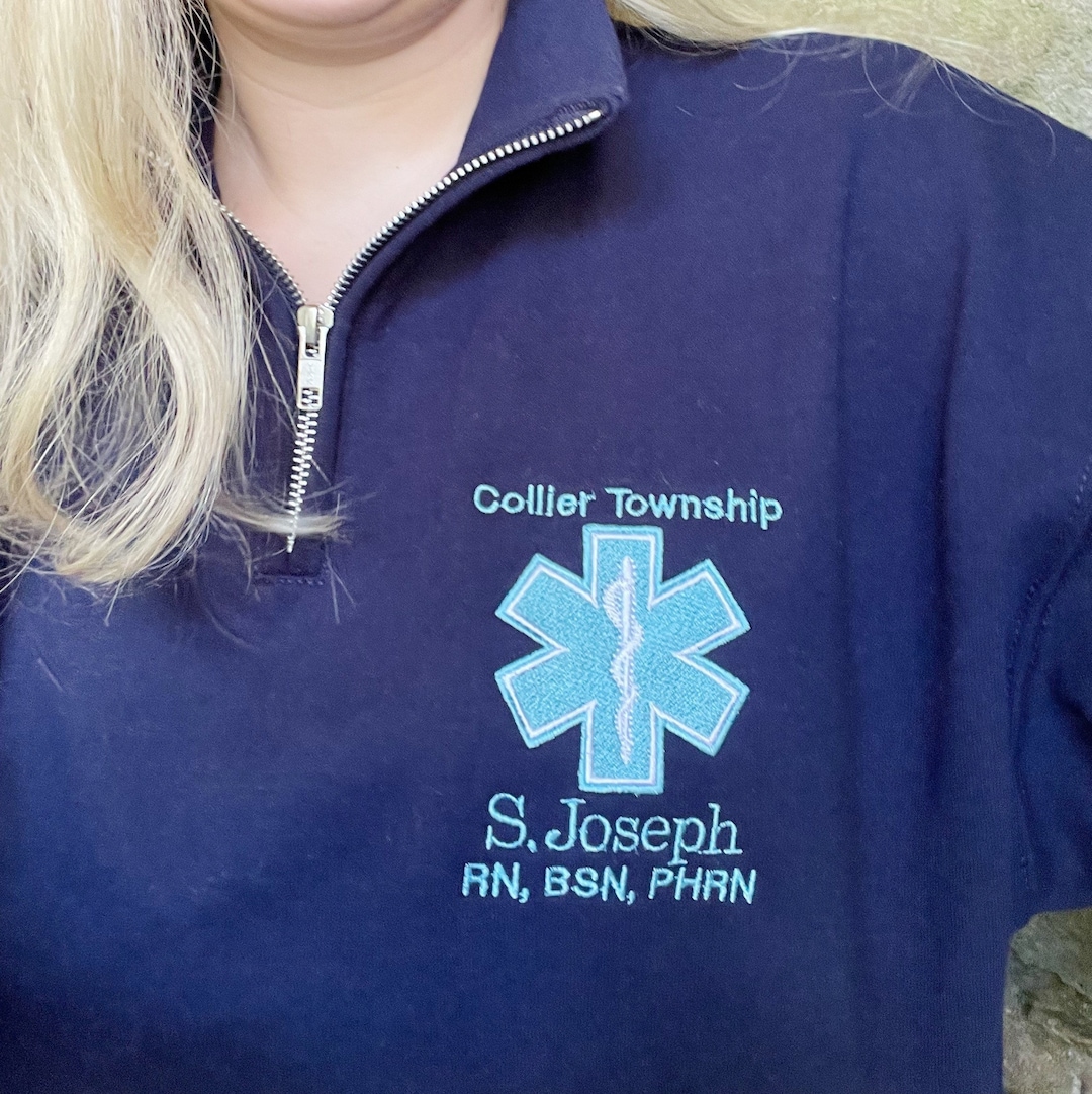 EMT EMS Custom Quarter Zip Collar Sweatshirt, Rescue, Fire, Shirt 1/4 ...