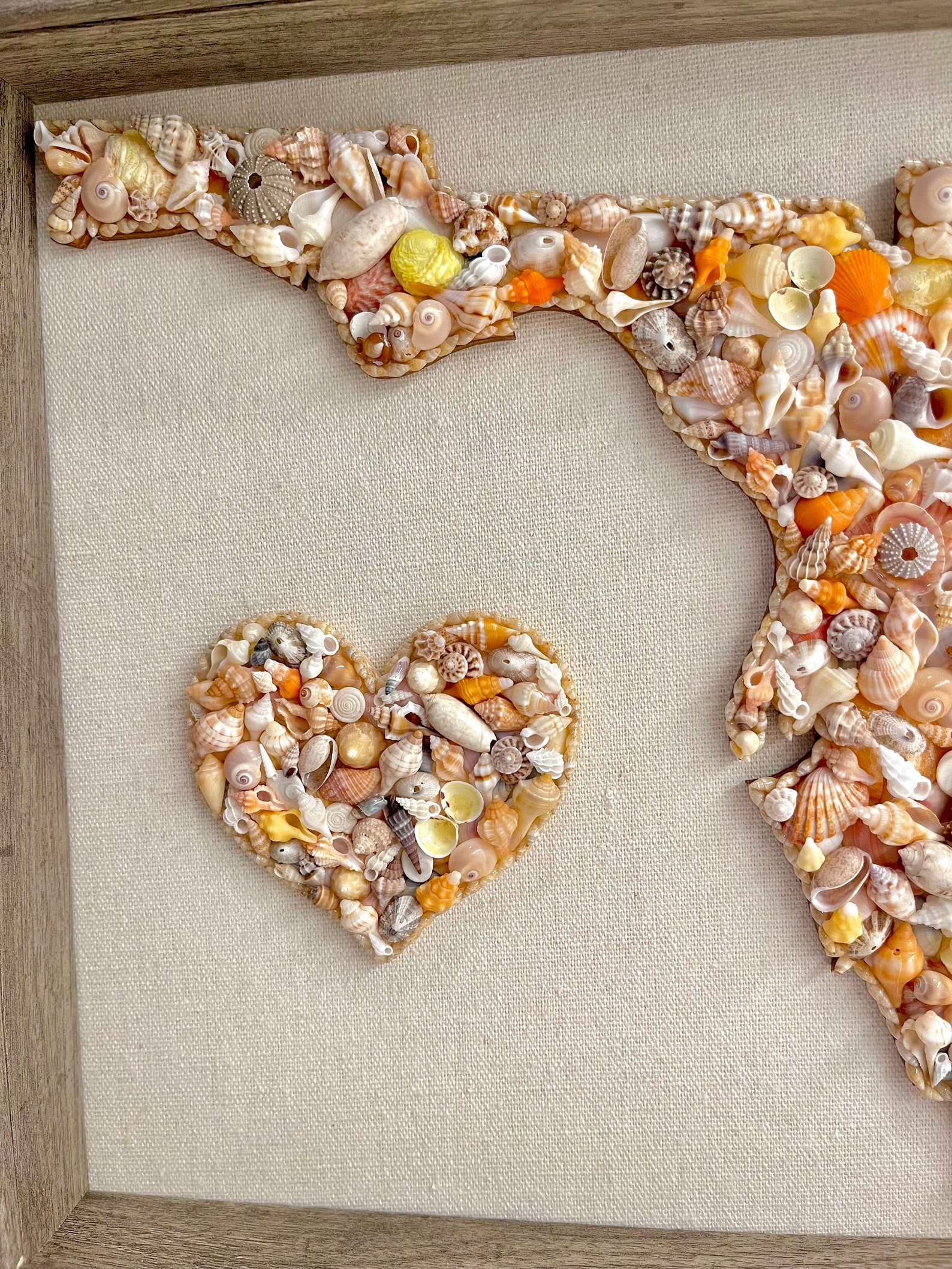 Florida Heart Shaped Sea Shell Shadow Box Wall Hanging 9x9 - Etsy