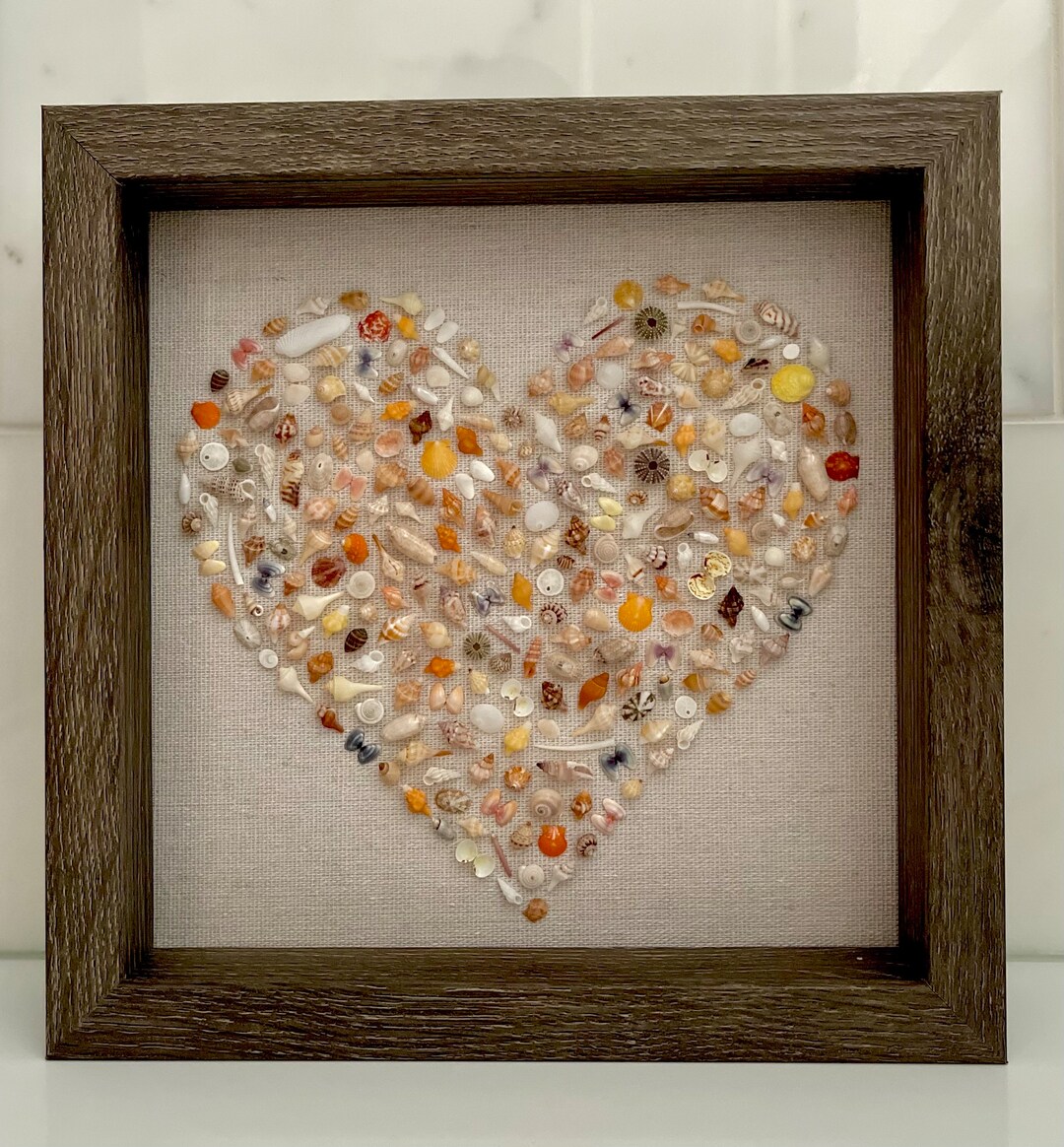 Mini SWFL Sea Shell Heart Shadow Box Wall Hanging 8x8 - Etsy
