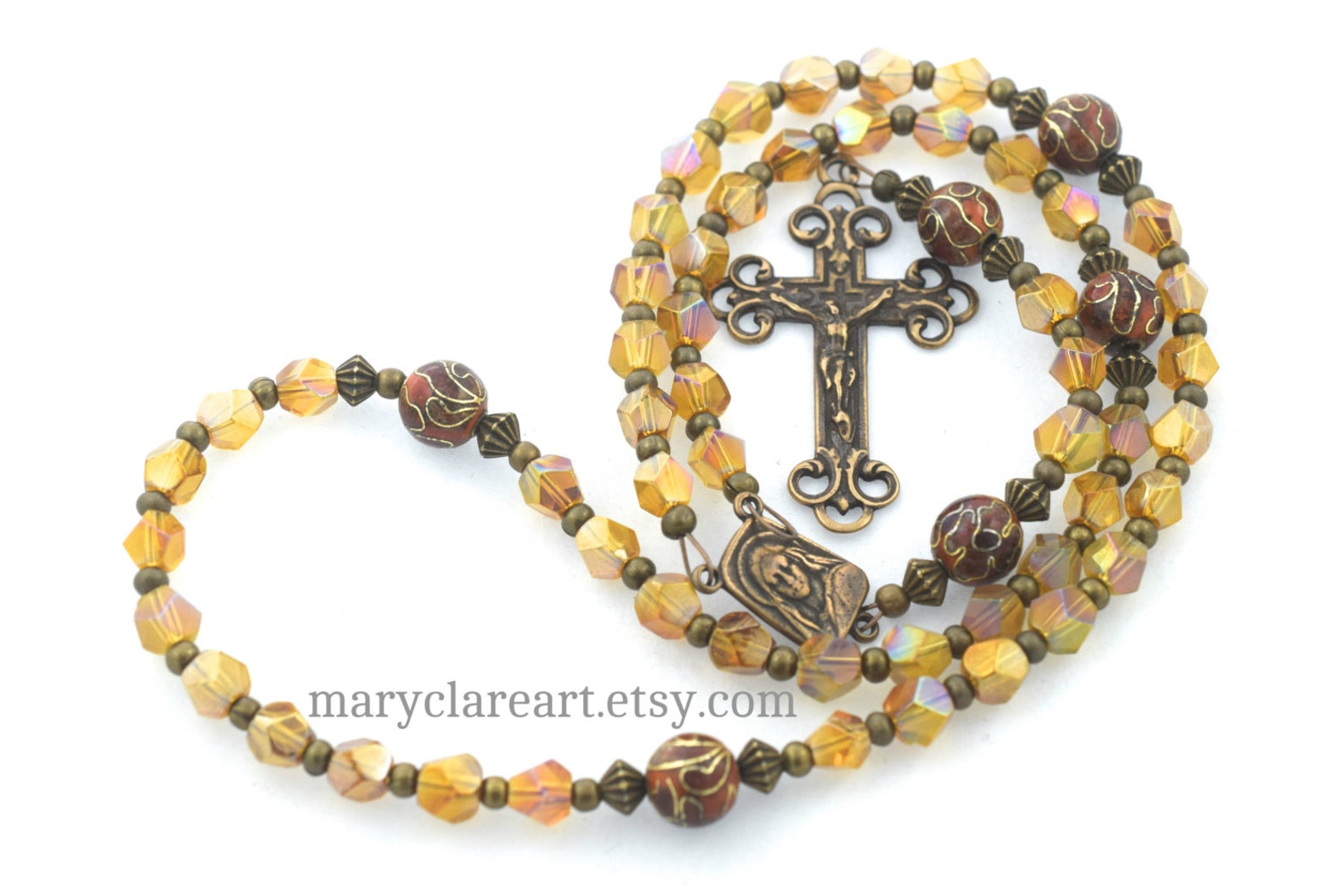 Crown of Gold Handcrafted Rosary, Catholic Rosary, Rosary Beads, Rosary ...